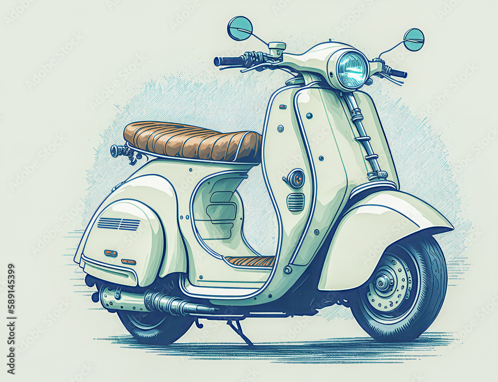 Vespa Drawing Template