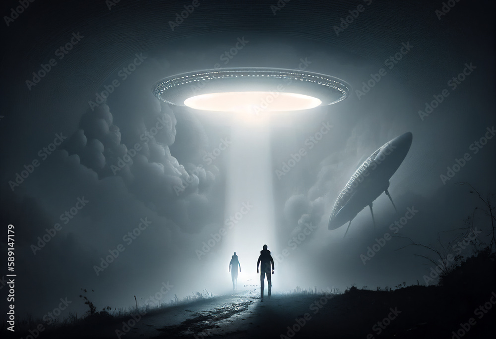 Close encounter of the third kind with a UFO flying saucer spaceship ...