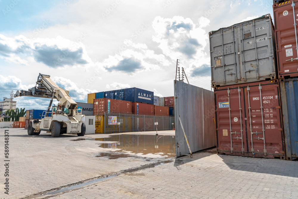 Dar es Salaam, Tanzania - April 04: Container terminal port of Dar es ...