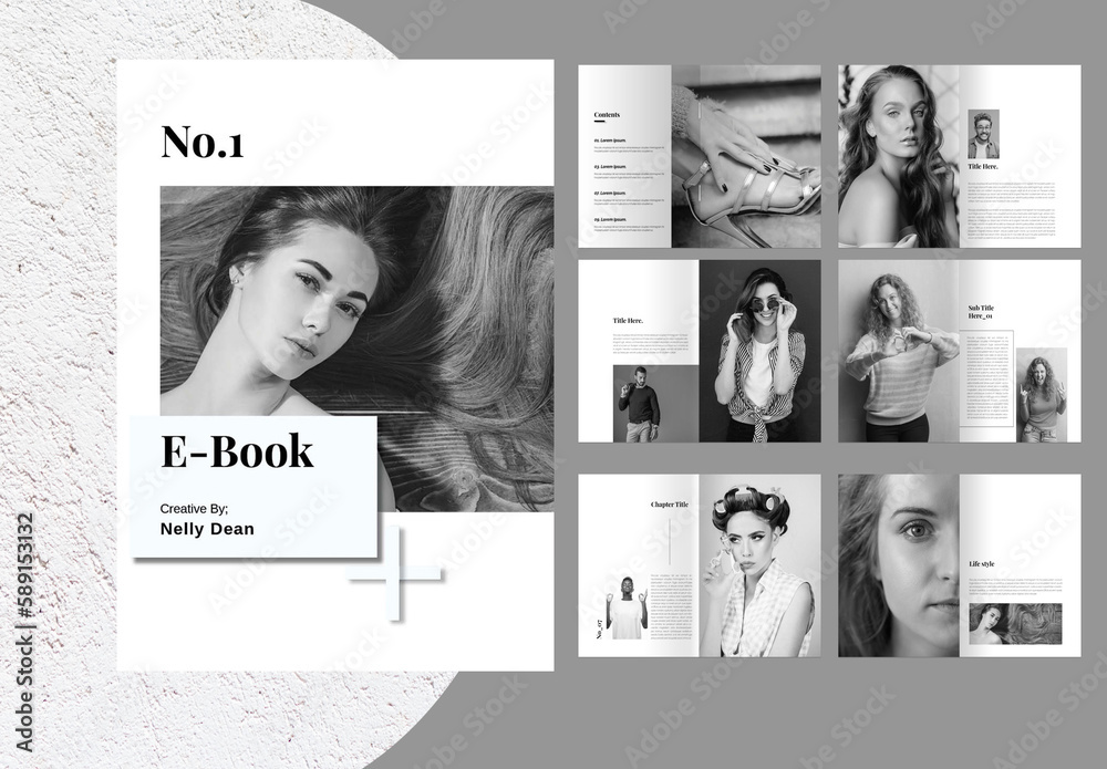E Book Clean Magazine Template Stock Template | Adobe Stock