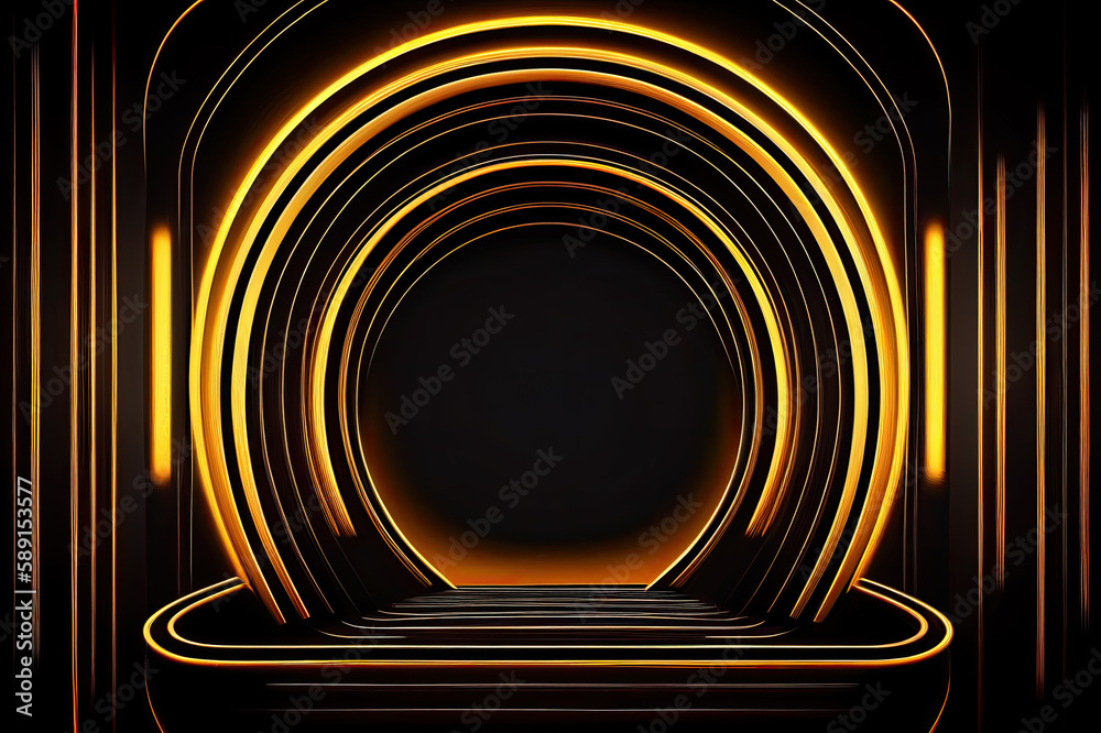 Generative AI illustration of abstract round shaped pattern with ...