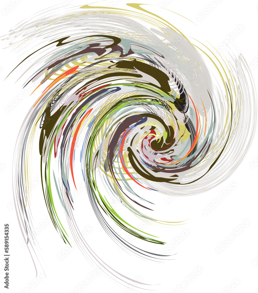 Colorful swirl isolated on a white background for prints on T-shirts or ...