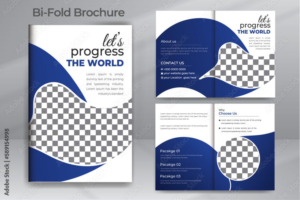 Tour of the World Vector Bi Fold Brochure Design Travel Template of ...
