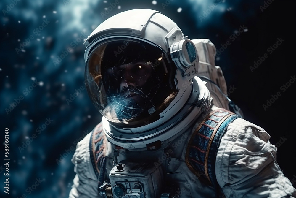 Astronaut in space flying, cosmic fantasy concept, fictitious person ...