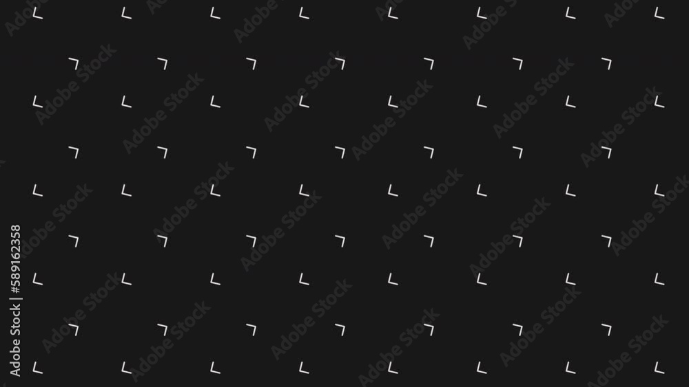 Monochromatic white pixels and triangles in rows pattern, motion ...