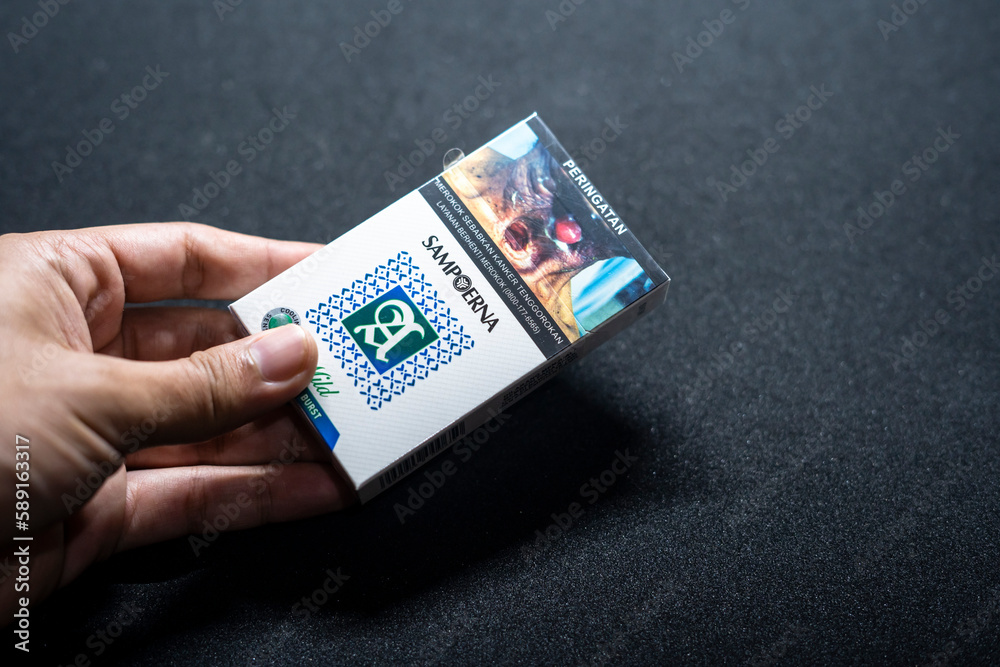 Jakarta, Indonesia. March 27, 2023: Sampoerna Mild close up. Packaged ...