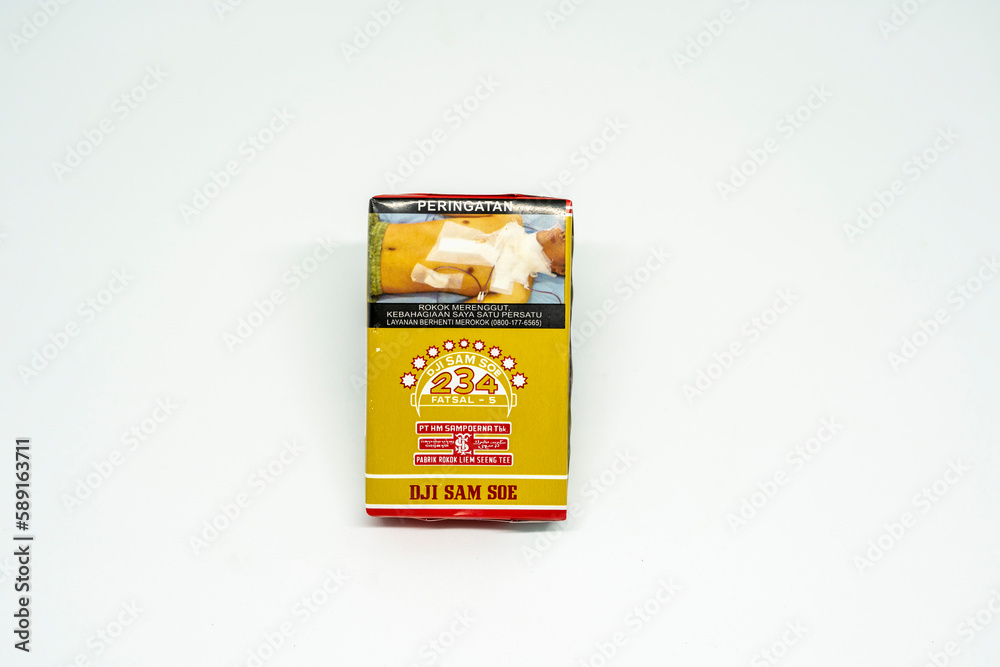 Jakarta, Indonesia. March 27, 2023: Dji Sam Soe Kretek close up ...
