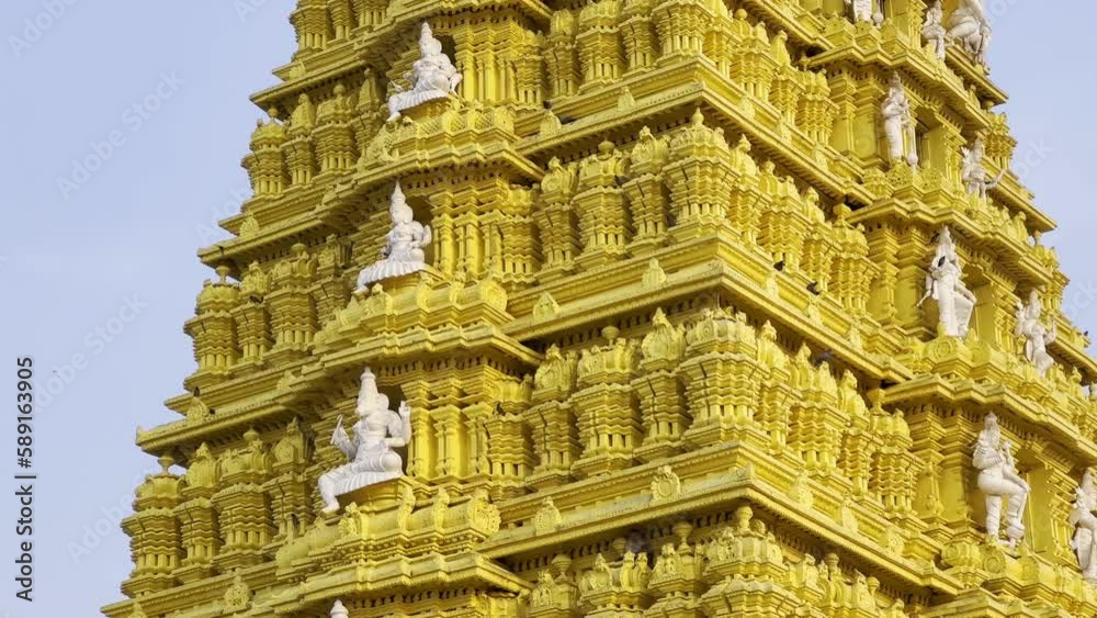 Main Gopuram (Tower) of the 400 year old ancient and historic temple of ...
