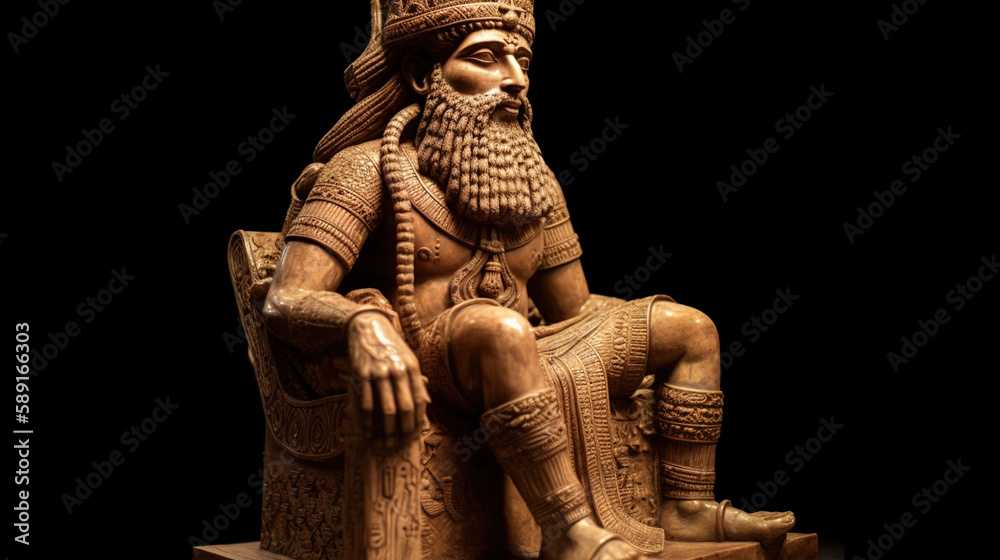 Enki The Sumerian Anunnaki God Stock Illustration | Adobe Stock