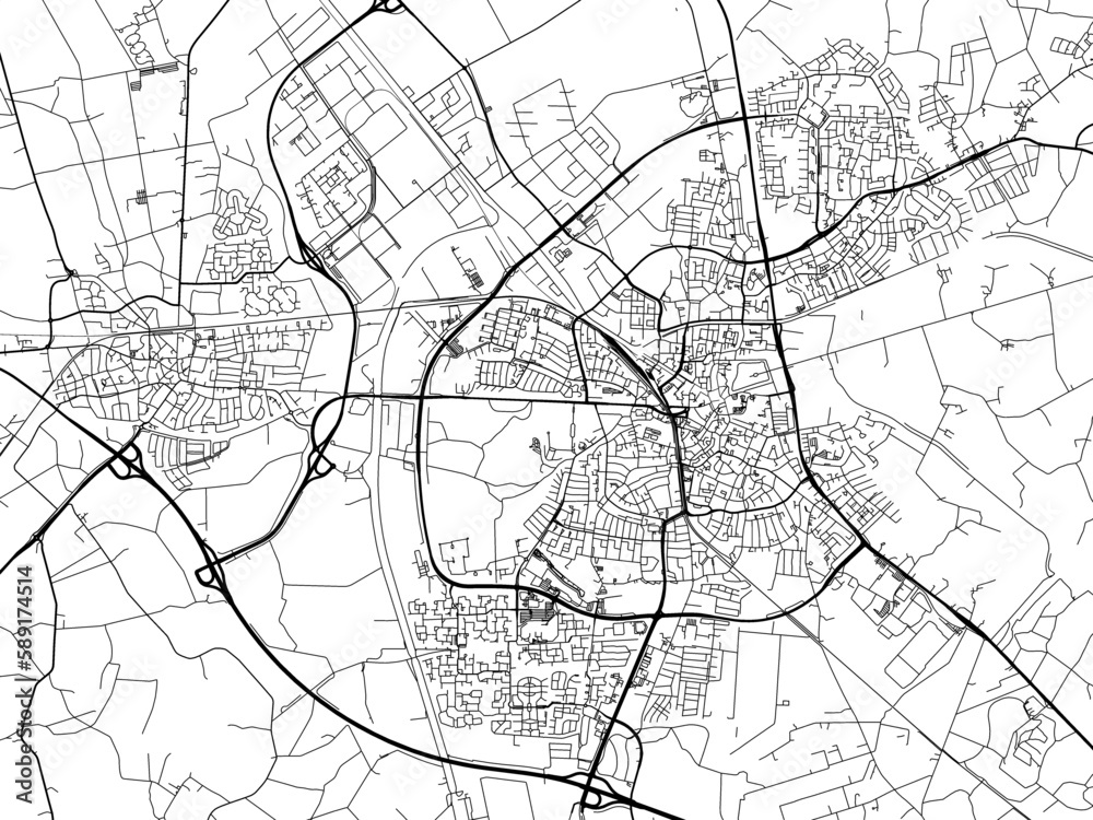 Vector Road map of the city of Almelo in the Netherlands. Based on data ...