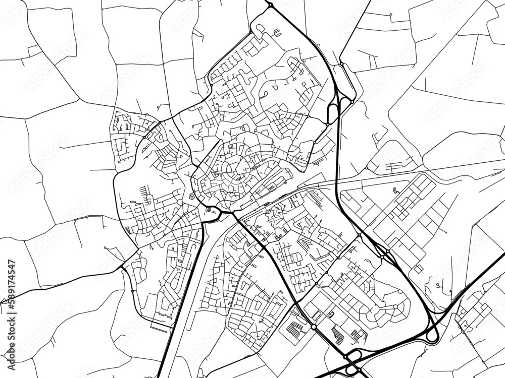 Vector Road map of the city of Middelburg in the Netherlands. Based on ...
