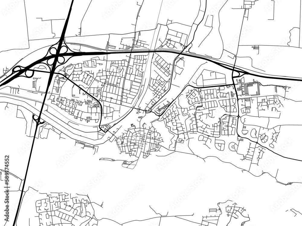 Vector Road map of the city of Gorinchem in the Netherlands. Based on ...