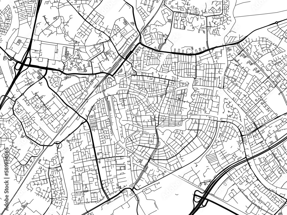 Vector Road map of the city of Leiden in the Netherlands. Based on data ...
