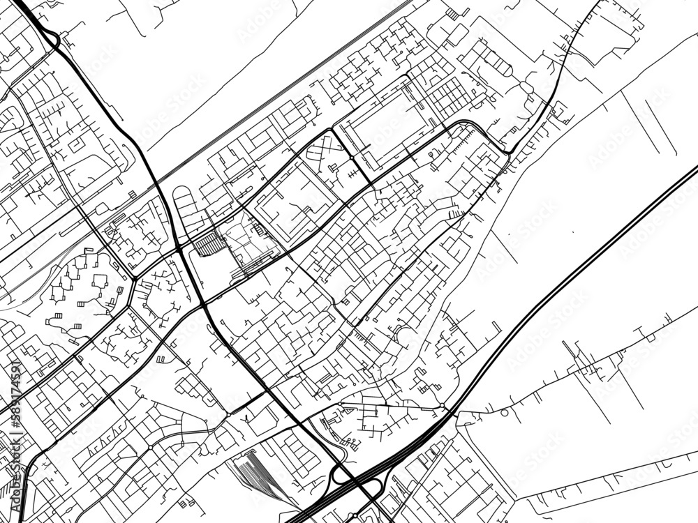 Vector Road map of the city of Leidschendam in the Netherlands. Based ...