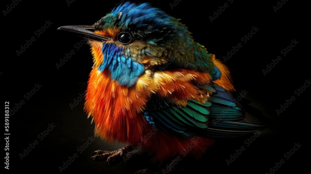 Vibrant Portrait of a Colorful Bird on Dark Background - Shot with ...