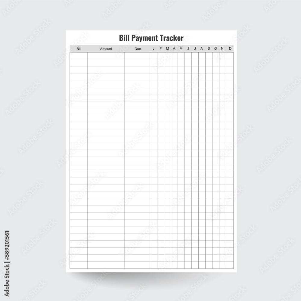 Bill Payment Tracker,Bill Organizer,Bill Tracker,Bill Planner,Monthly ...