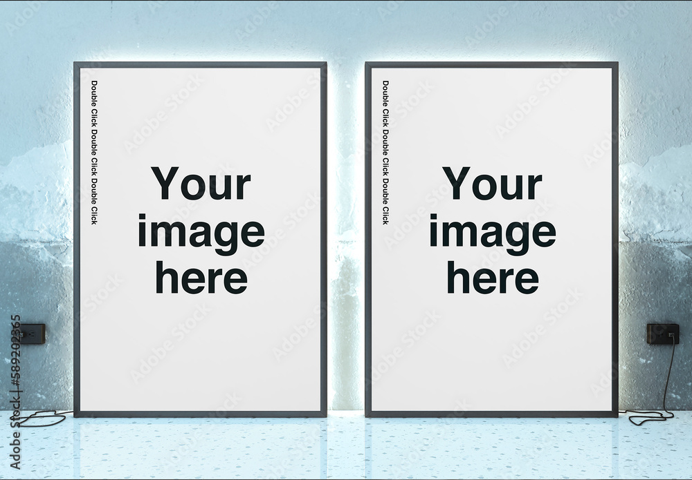 BackLight Poster Mockup 08 Stock Template | Adobe Stock