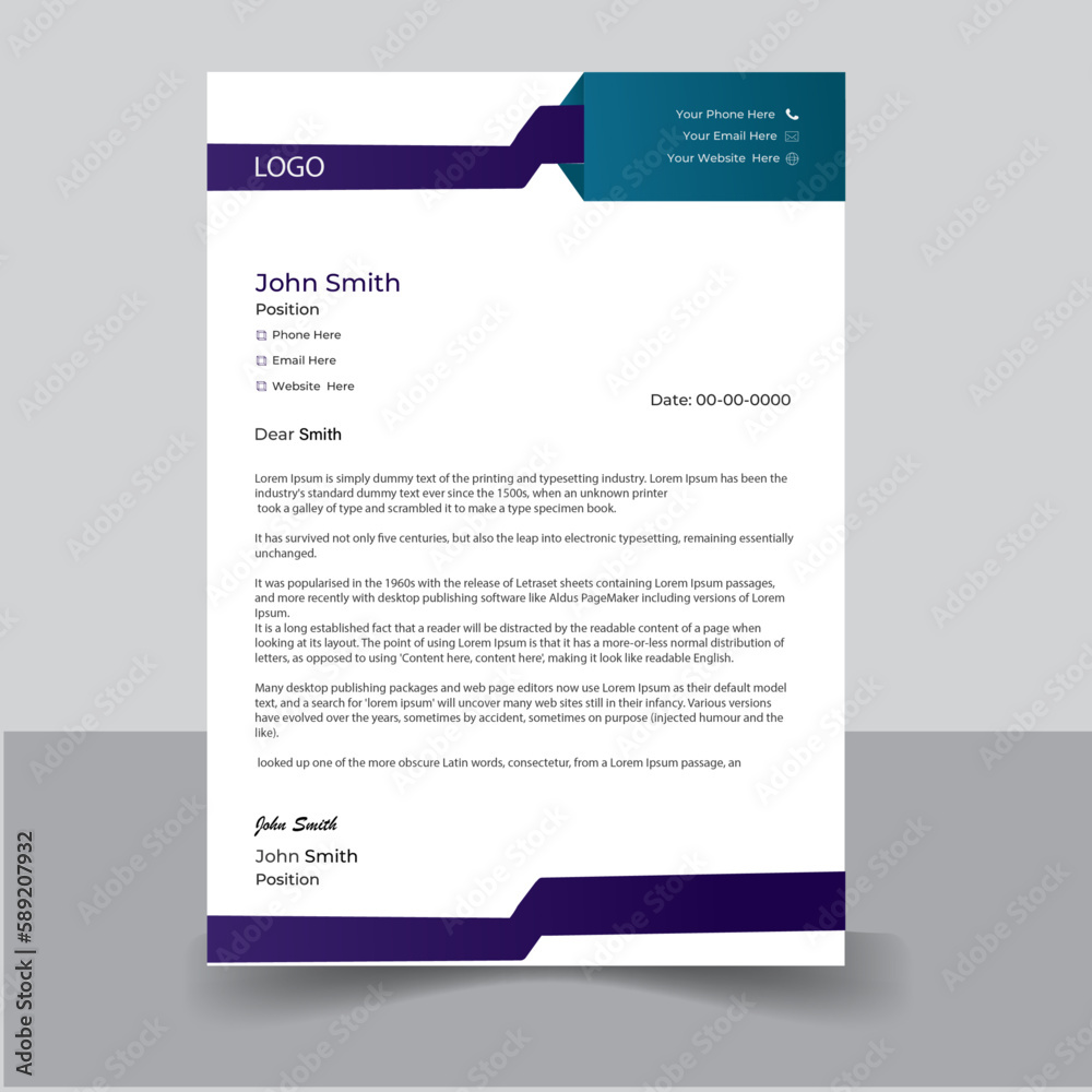 Elegant Company Creative Letterhead design, Professional and Simple ...