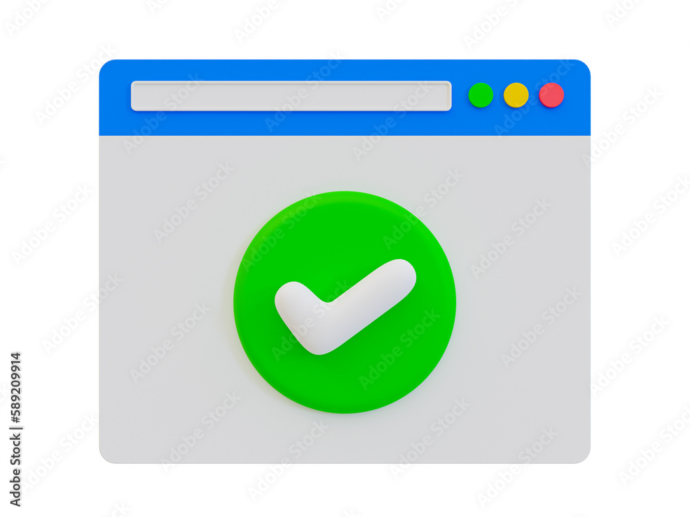 3d minimal green check mark symbol. correct sign. approved, accepted ...