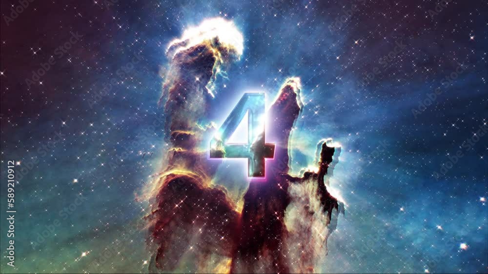 Five Second Countdown Timer with the Eagle Nebula Space Galaxy ...