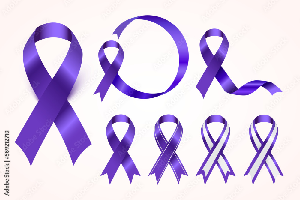 The purple awareness ribbon symbolizes various causes such as domestic ...