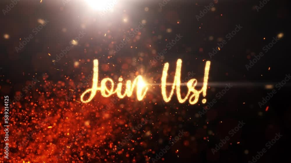 Join Us text design cinematic title trailer abstract background concept ...
