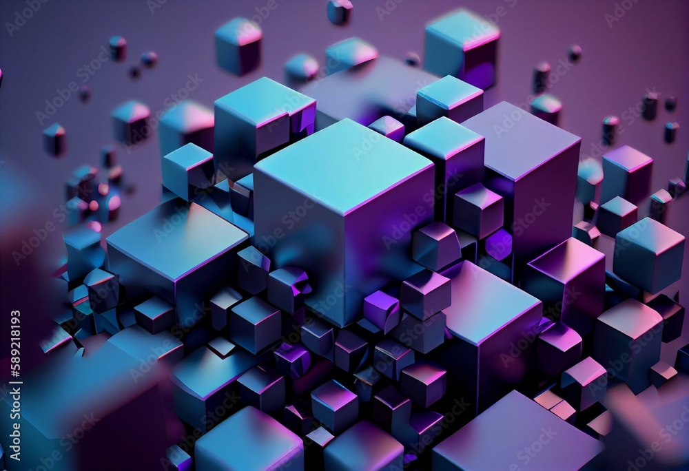 Innovative Tech Wallpaper with Precisely Aligned Multisized Cubes ...