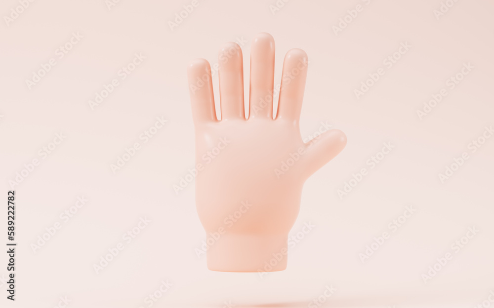 Cartoon diverse hand gestures, 3d rendering. Stock Illustration | Adobe ...