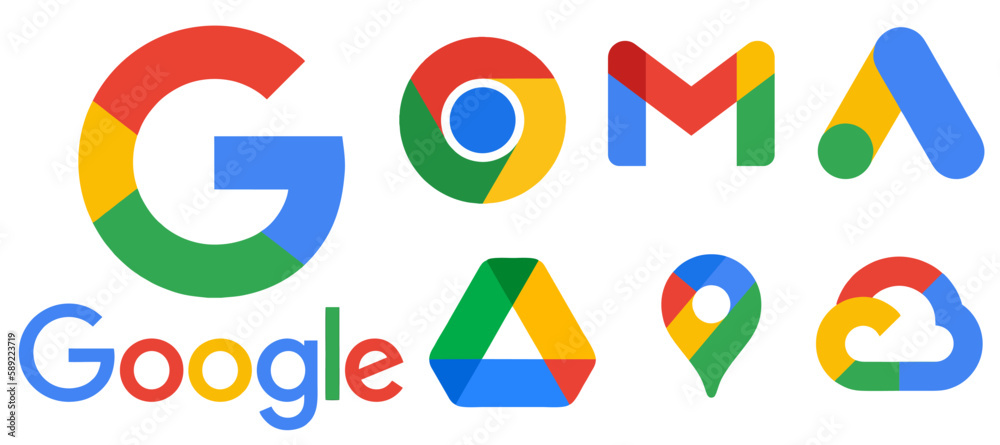High resolution Google's popular and highly using apps & services logo ...