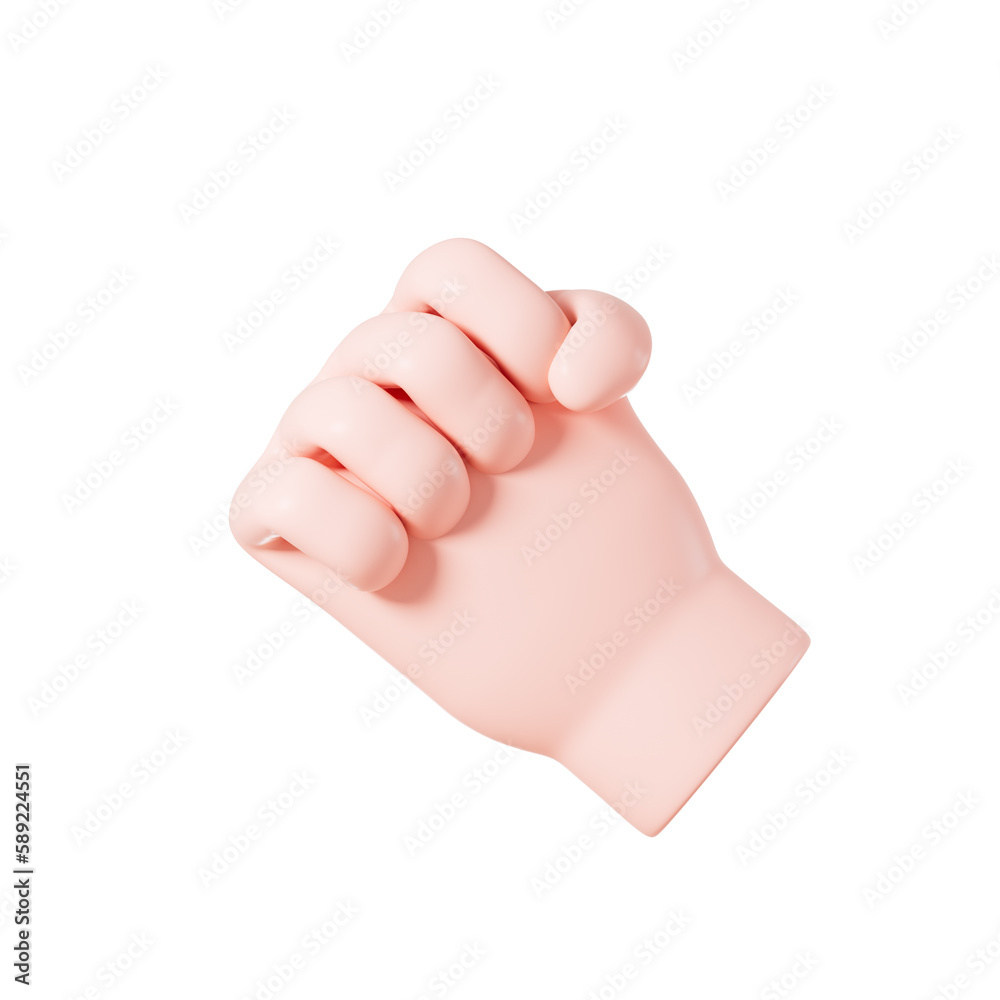 Cartoon diverse hand gestures, 3d rendering. Stock Illustration | Adobe ...