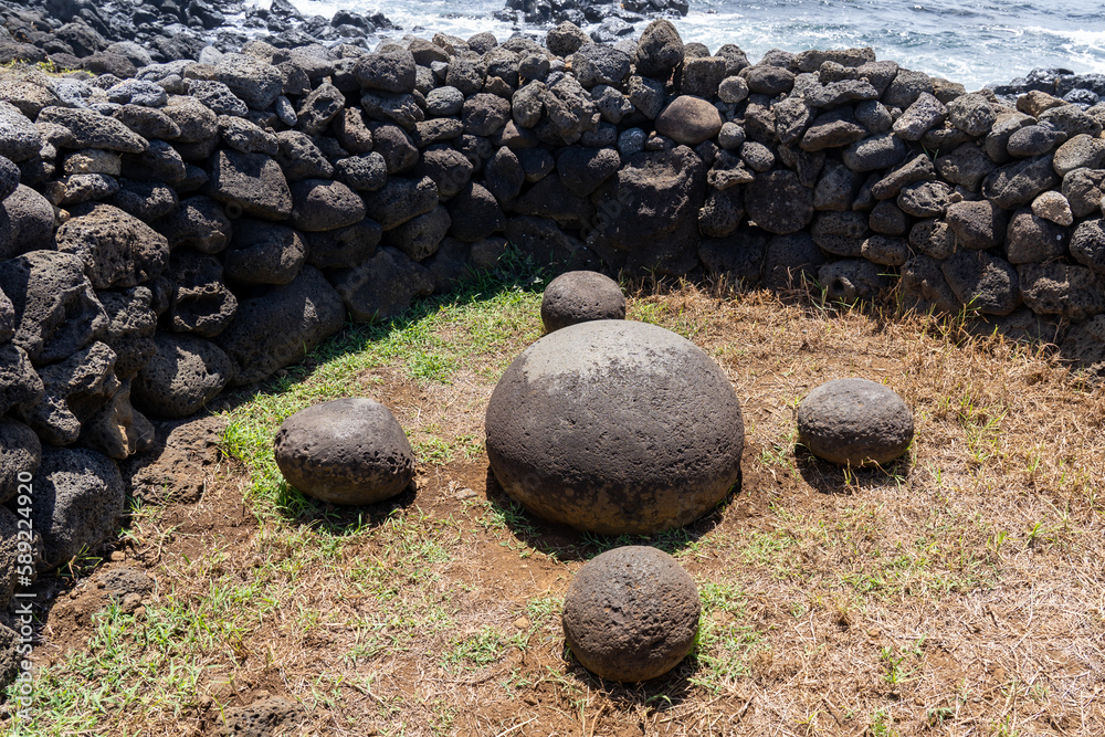 The magnetic stone of Te Pito Kura at Te Pito Kura archaeological ...