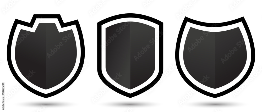 Set of security shield icons, security shields logotypes gradient ...