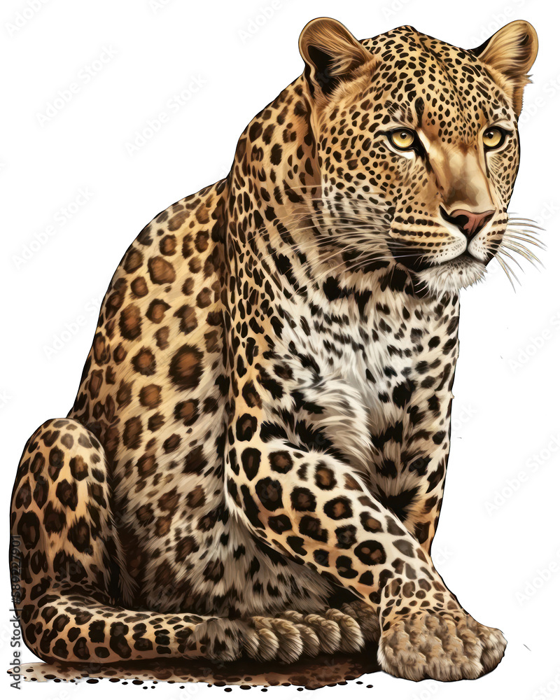 Leopard Illustration With Transparent Background. Generative Ai. Stock ...