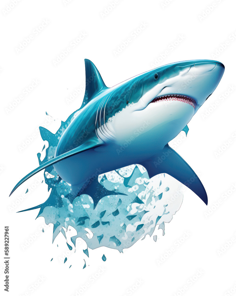 Shark Illustration With Transparent Background. Generative Ai. Stock ...