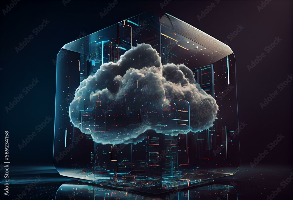 Cloud technology computing concept, big database, data center concept ...