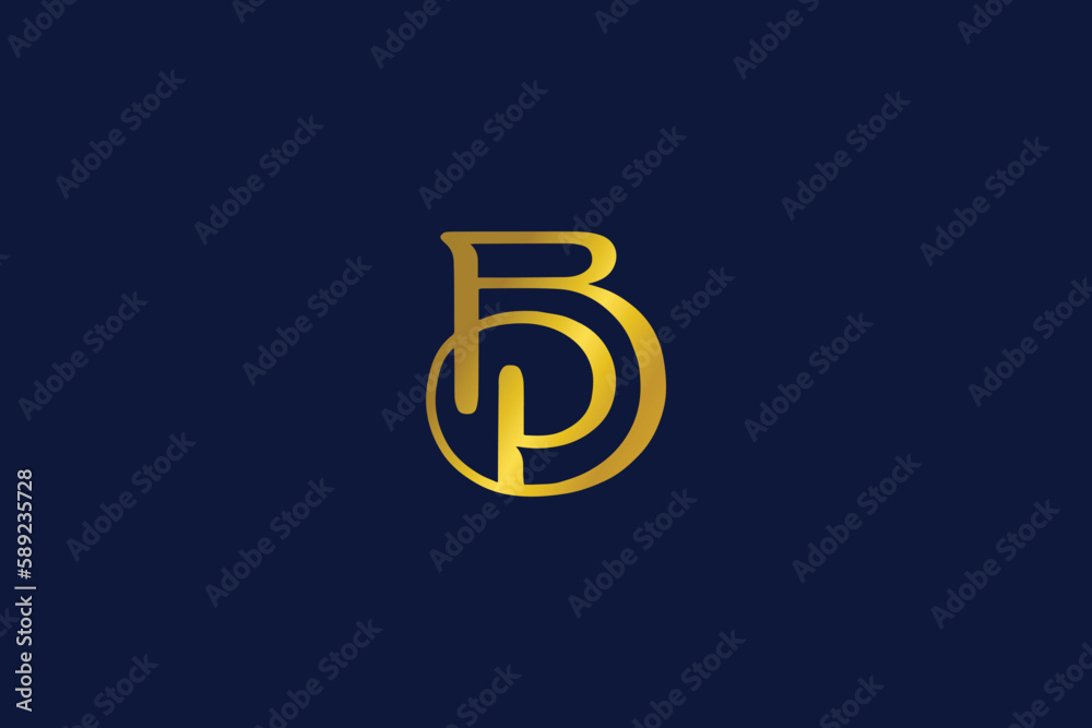 BP golden modern luxury typography logo design, bp fashion brand, bp ...