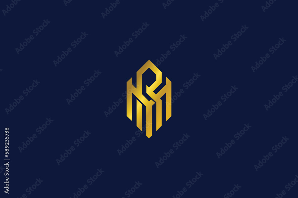 RM golden modern luxury typography logo design, rm line logo, rm box ...