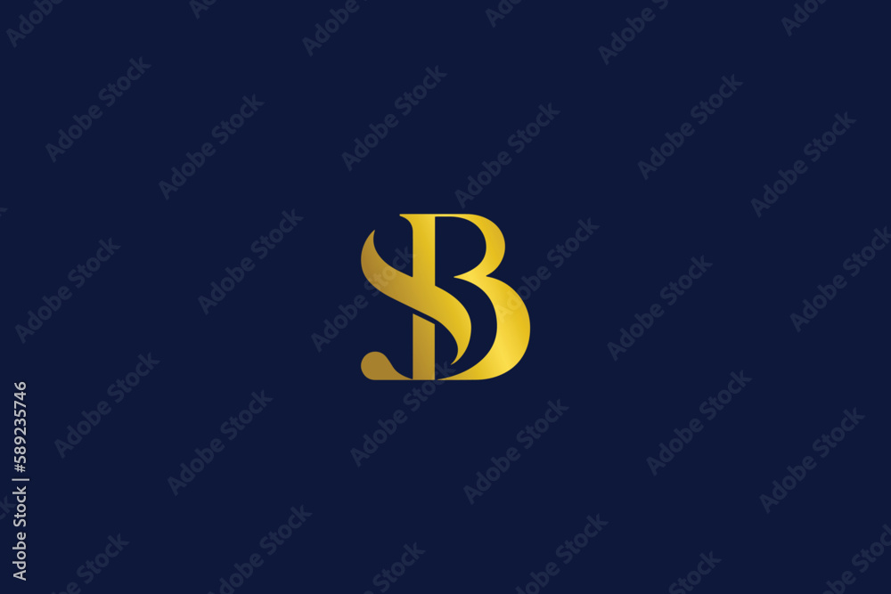 SB modern luxury typography logo design, sb golden, sb icon, fashion ...