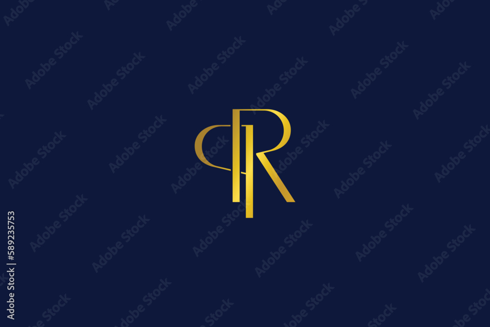 PR golden modern luxury typography logo design, pr initials, pr ...