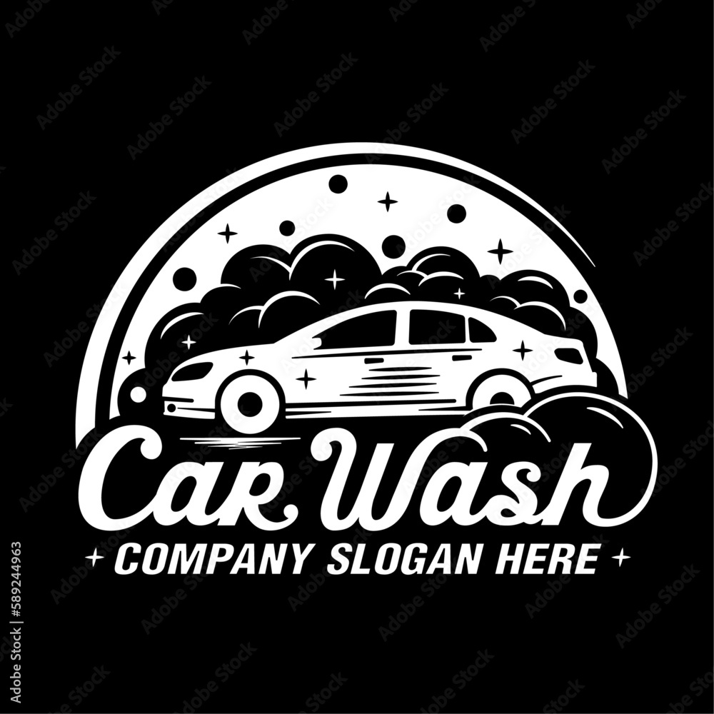 Car wash logo design template. Vector illustration. Stock Vector ...