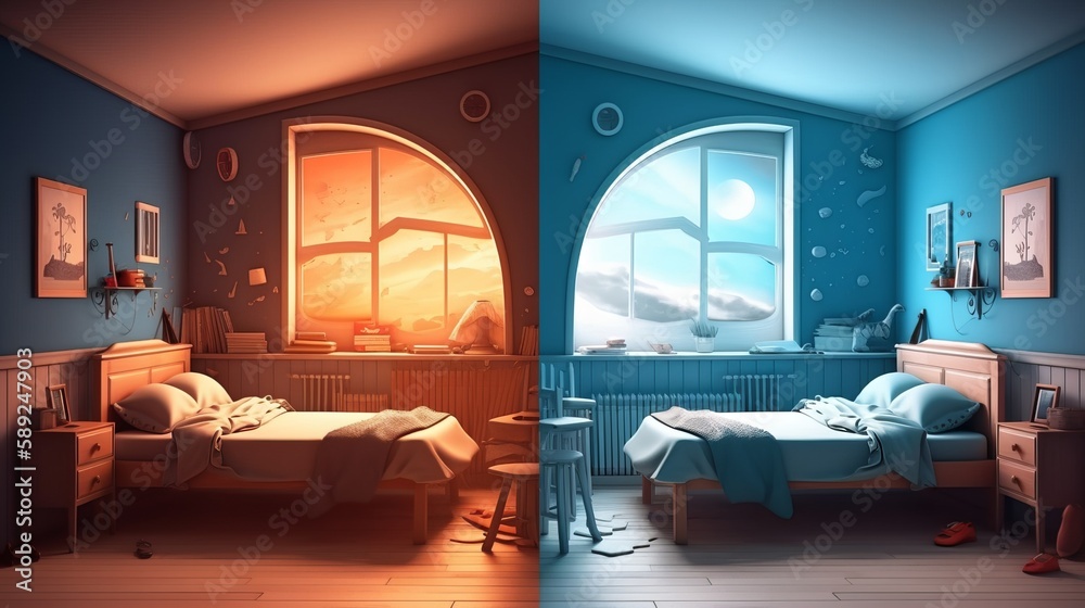 split comparison view of different old vs new renovated kids bedroom ...