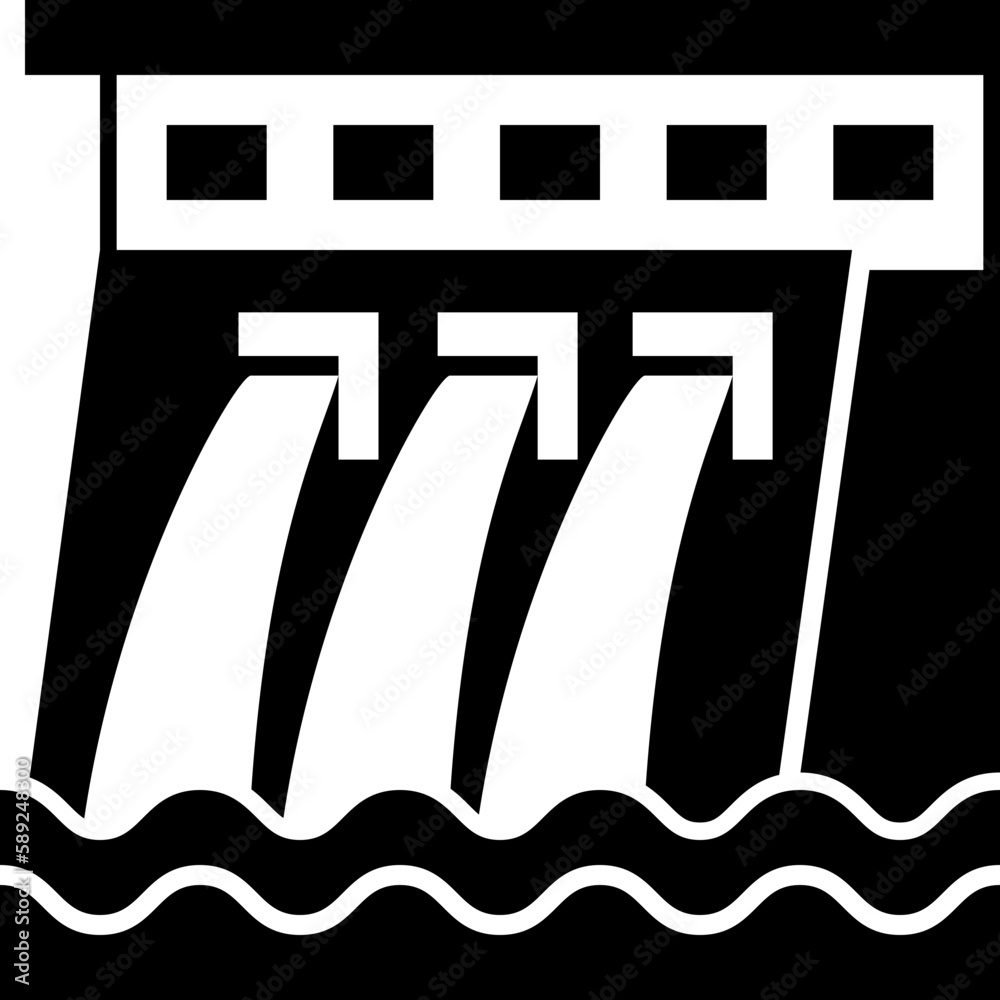 Hydropower icon designed to represent Hydroelectricity, or ...
