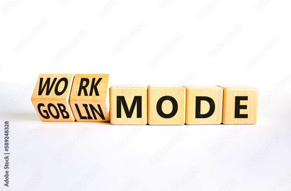 Work or goblin mode symbol. Concept word Work mode Goblin mode on ...