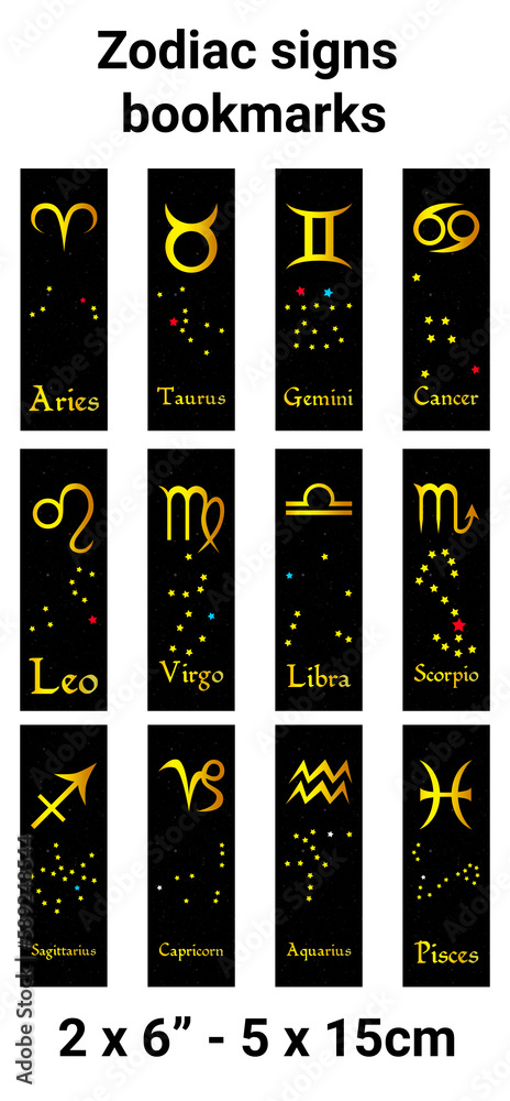 Astrology zodiac signs symbols stars constellation horoscope printable ...