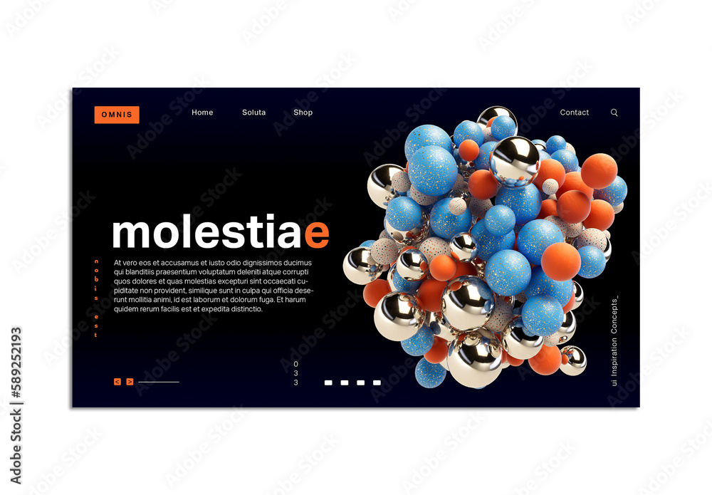 Modern 3D UI Design Layout Concept Stock Template | Adobe Stock