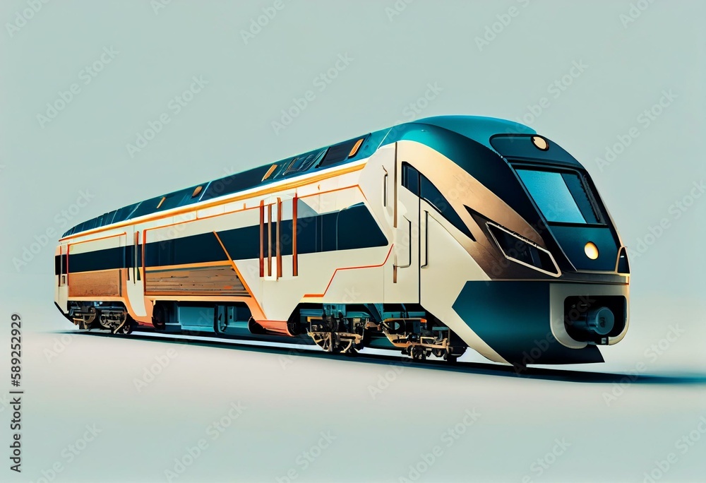 Train, Subway or Sky Train Transport with rail. Railroad travel and ...