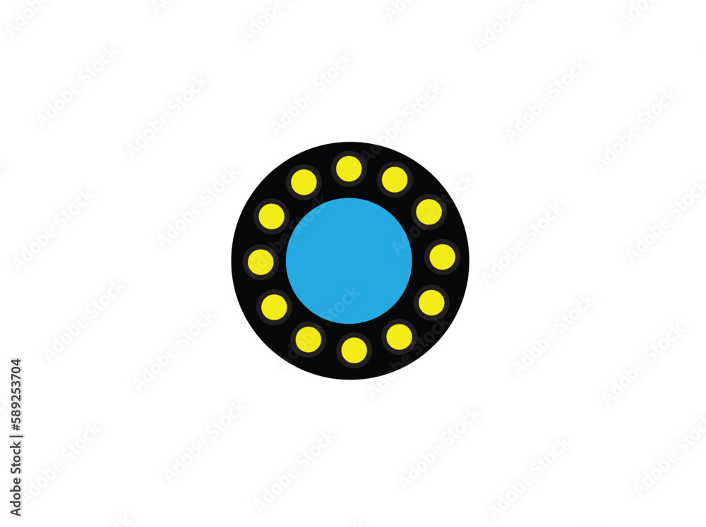 Metal bearing icon outline style vector image. Car bell bearing outline ...