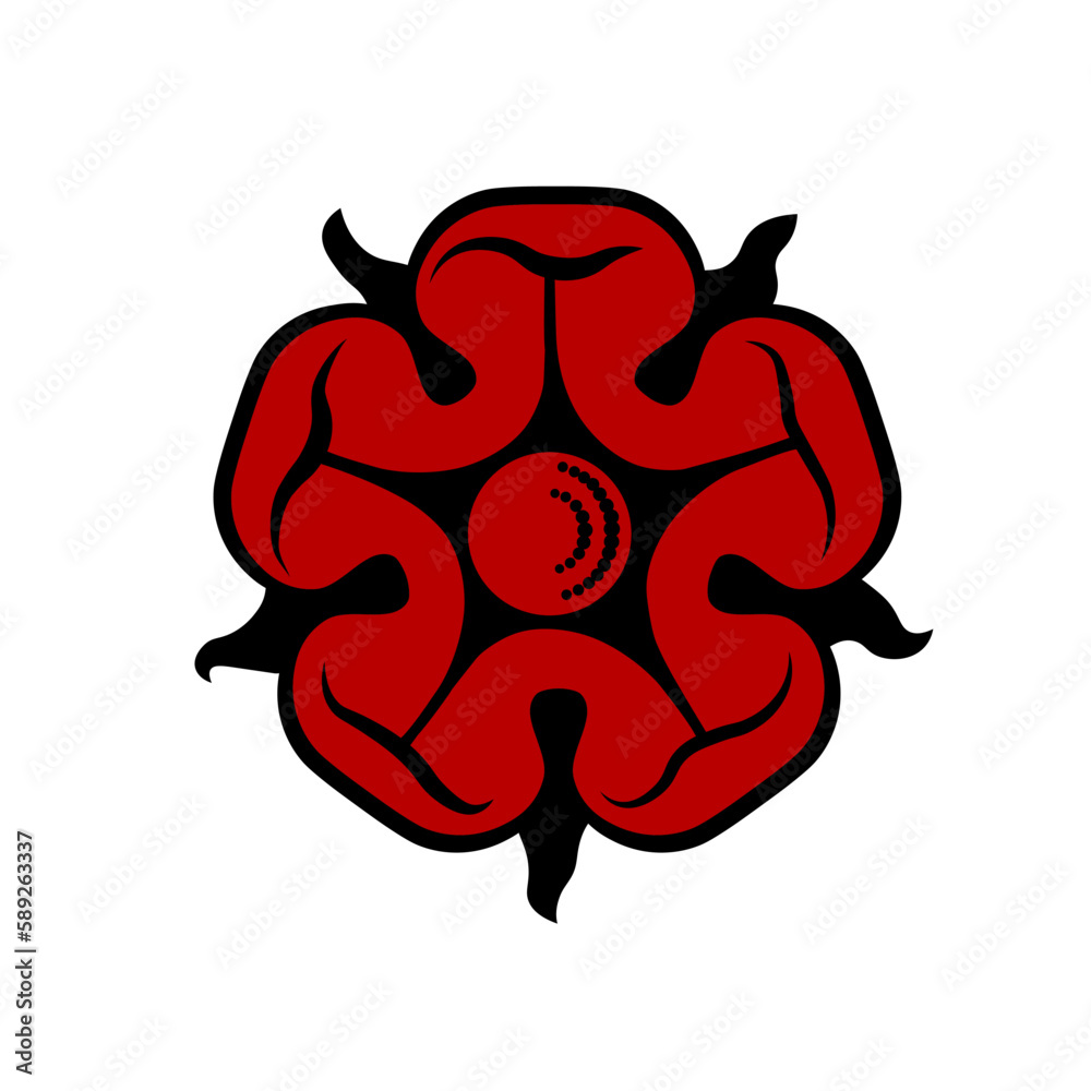 Heraldic rose. Symbol, sign, icon, silhouette, tattoo. Isolated vector ...