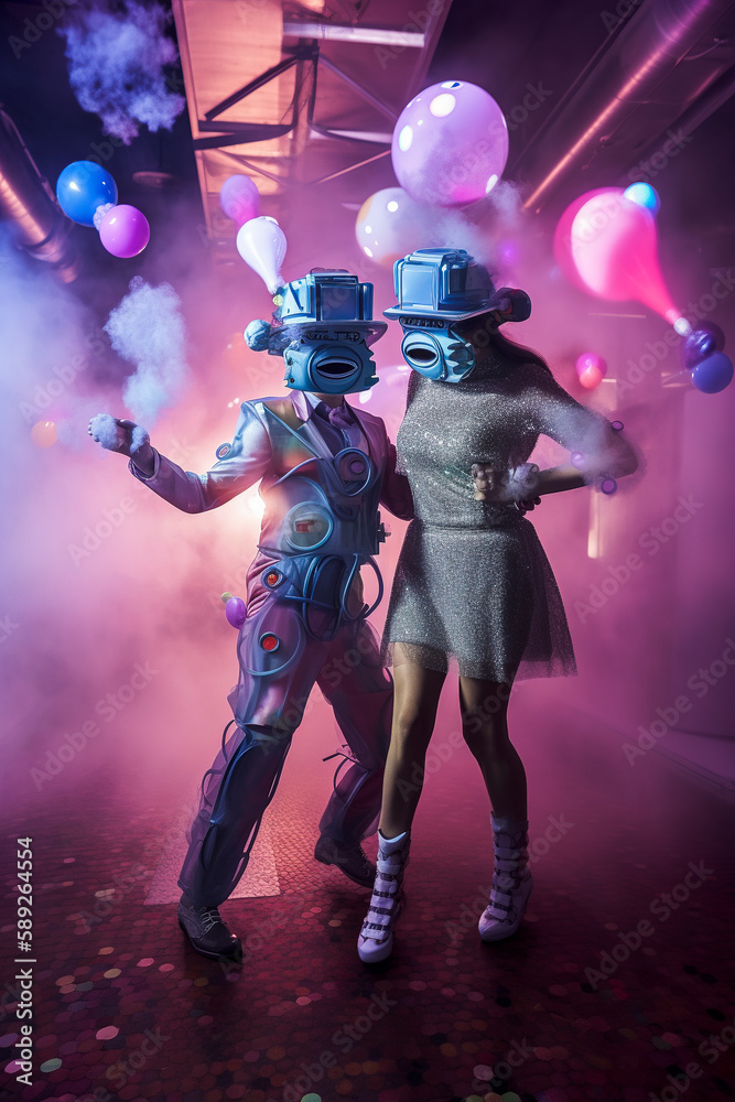 Generative AI illustration of couple of man and woman artificial ...