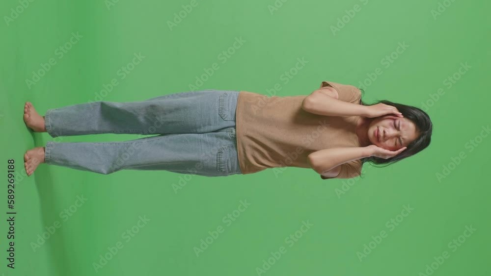 Full Body Of Young Asian Woman Victim Of Violence With Bruise On Body ...